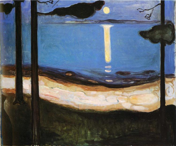 Edvard Munch Moonlight painting | framed paintings for sale