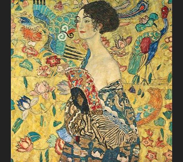 Gustav Klimt lady with fan I painting | framed paintings for sale