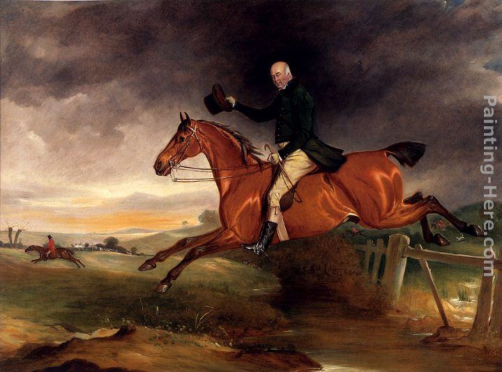 John Ferneley Snr Mr George Marriott On His Bay Hunter Taking A Fence ...