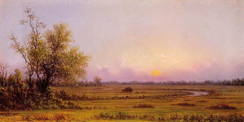 Martin Johnson Heade Sunset Marsh also known as Sinking Sun painting ...