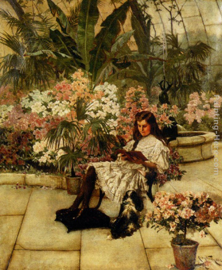Arthur Wardle In The Conservatory painting | framed paintings for sale