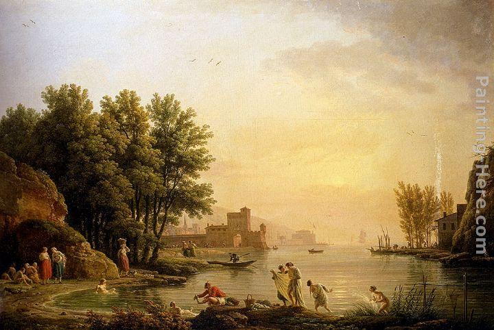 Claude-Joseph Vernet Landscape With Bathers painting | framed paintings ...