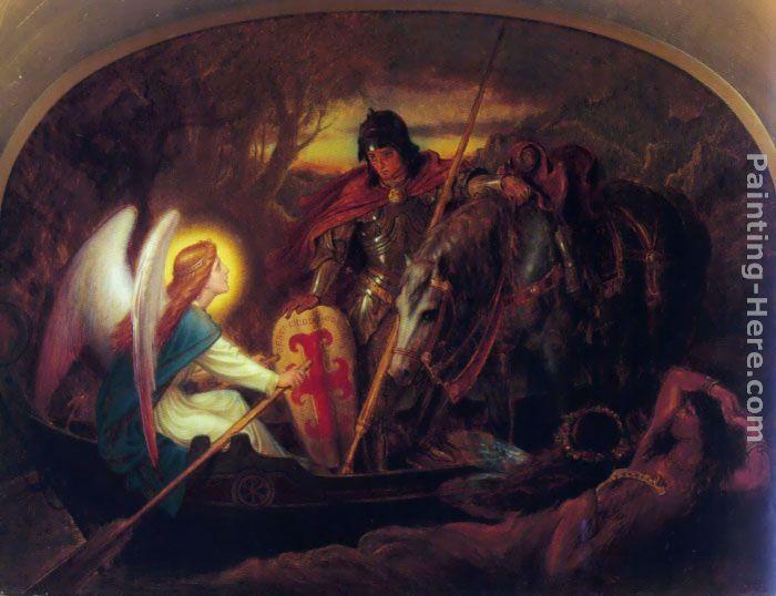 Joseph Noel Paton How an Angel rowed Sir Galahad across the Dern Mere ...