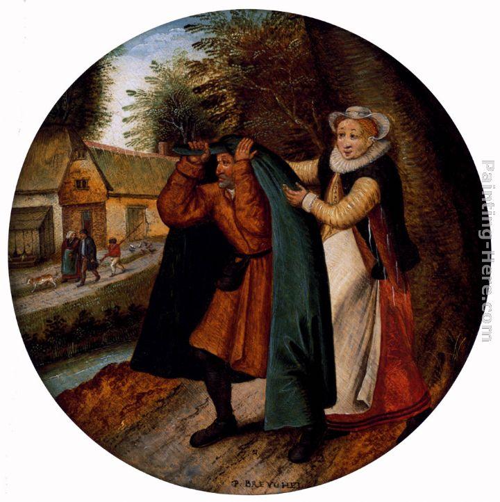 Pieter the Younger Brueghel A Flemish Proverb 'A Wife Hiding Her ...