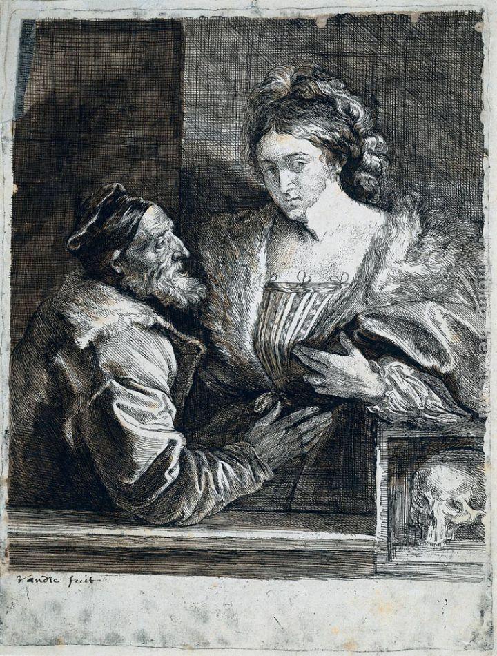Sir Antony van Dyck Titian's Self Portrait with a Young Woman painting ...