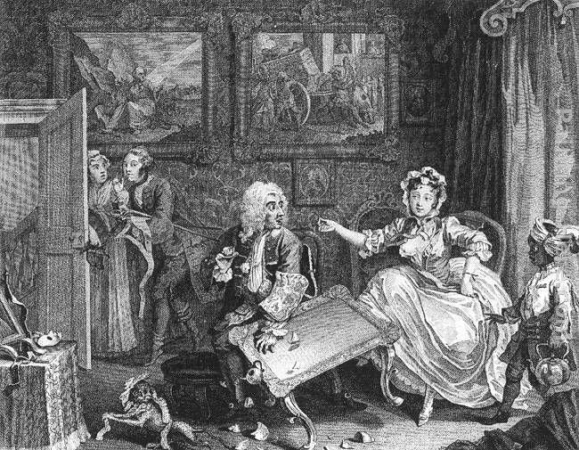 William Hogarth A Harlot's Progress, plate 2 of 6 painting | framed ...