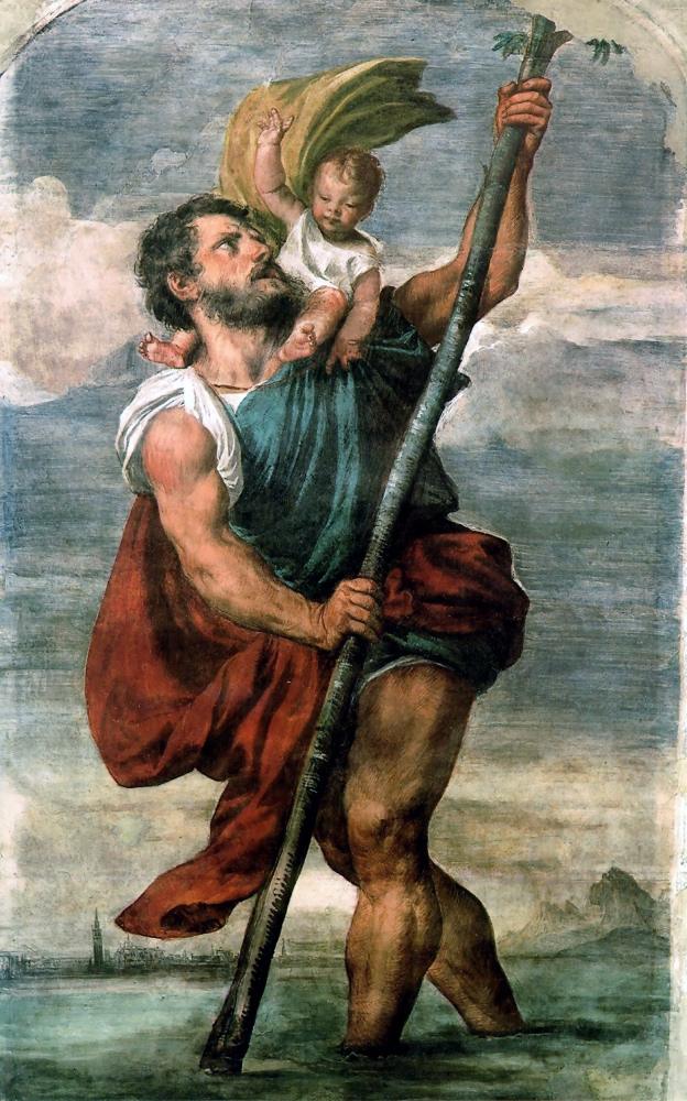 Titian Saint Christopher painting | framed paintings for sale
